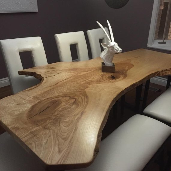 Live Edge Single Slab Reclaimed Wood Table - Woodify Canada