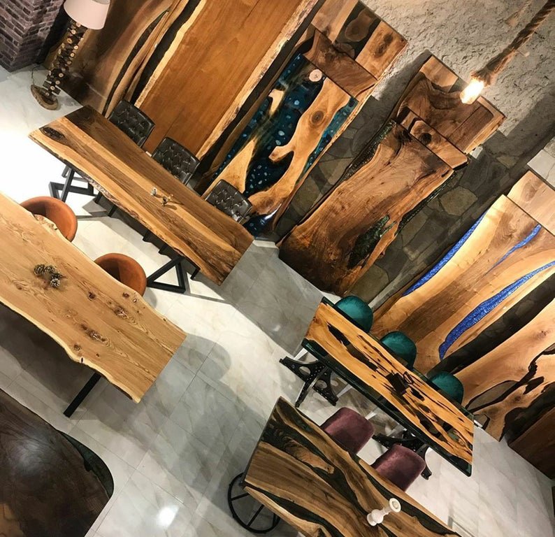 Live Edge Epoxy Resin Custom Tables - Woodify Tables