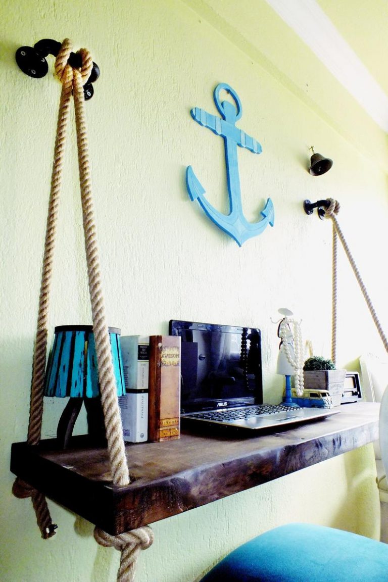 Unique Wall Mounted Black Walnut Hanging Desk - Woodify Canada