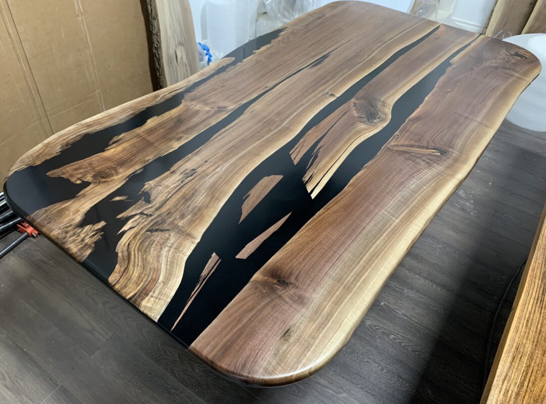6ft x 3ft Black Epoxy River Table Walnut - Woodify Canada