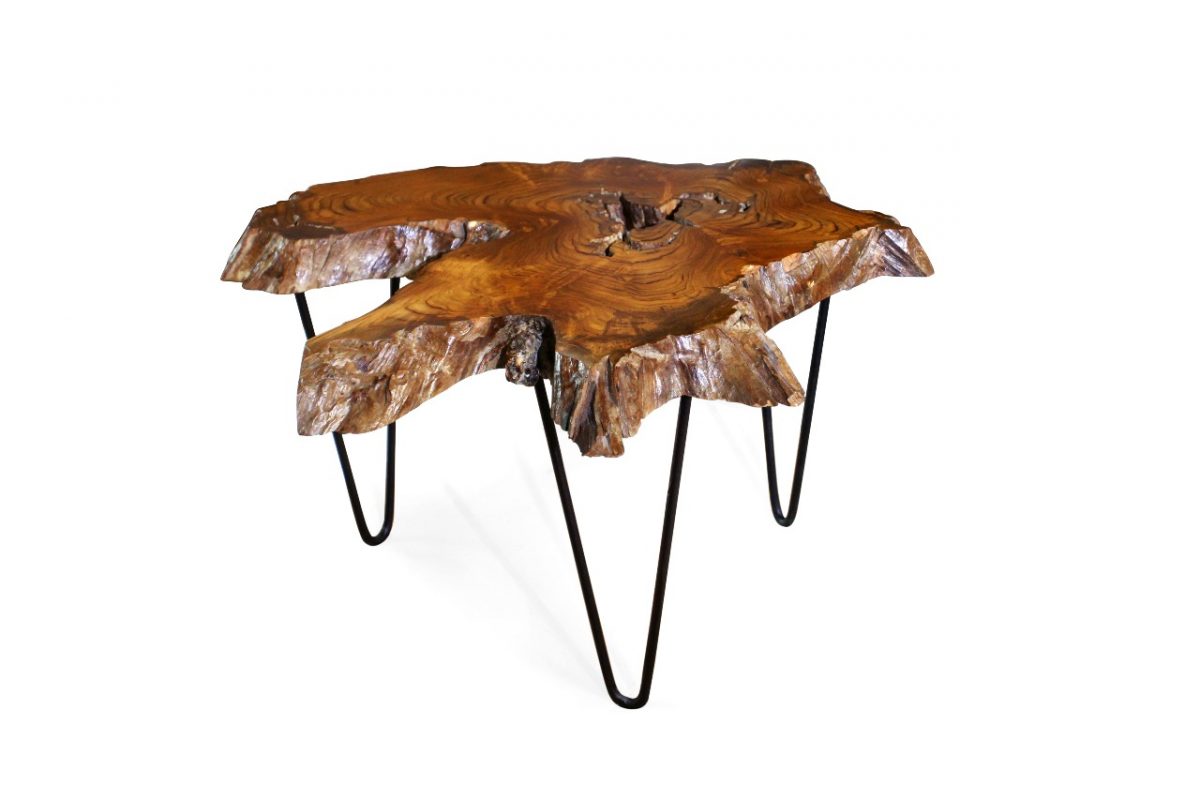 Teak Root Table with Hairpin Legs - Woodify Canada