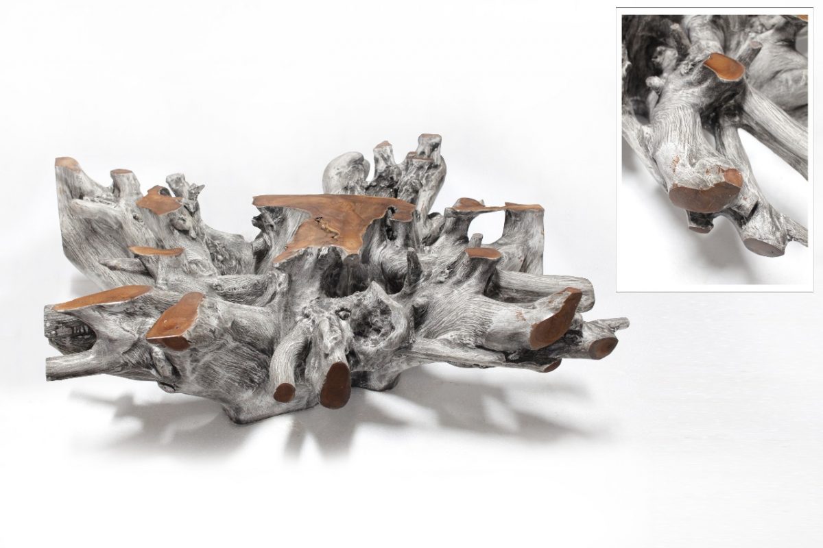 Teak Root White Table Base - Woodify Canada