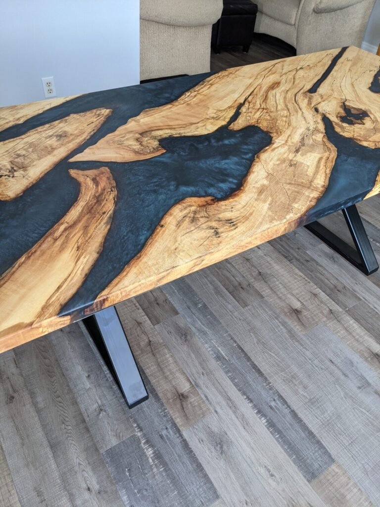 Spalted Maple Black Epoxy X Legs – Woodify Canada