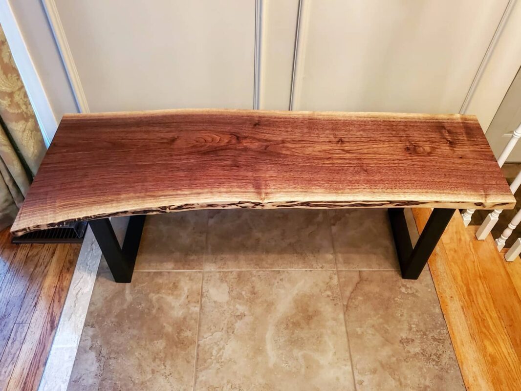 Live Edge Black Walnut Bench - Woodify Canada