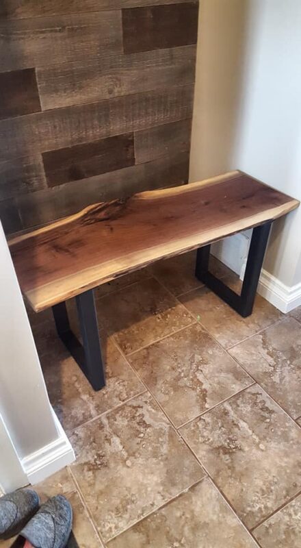 Custom Made Walnut Bench U-Shape Legs - Woodify Canada