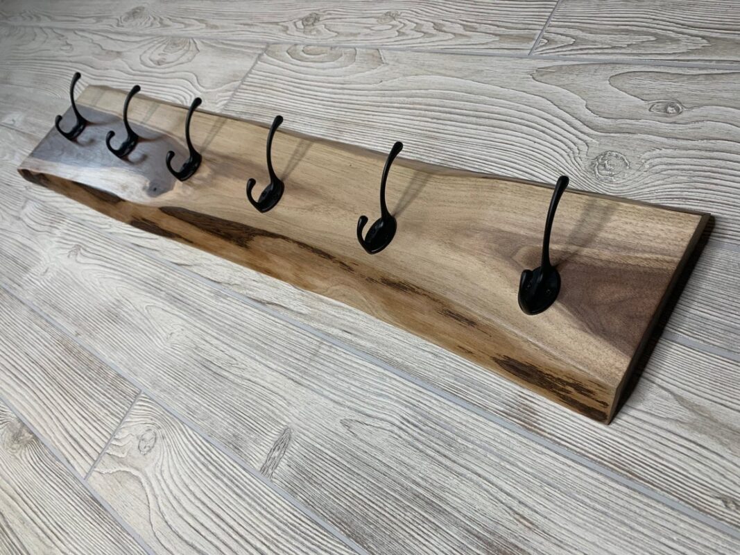 Walnut Live Edge Coat Rack - Woodify Canada
