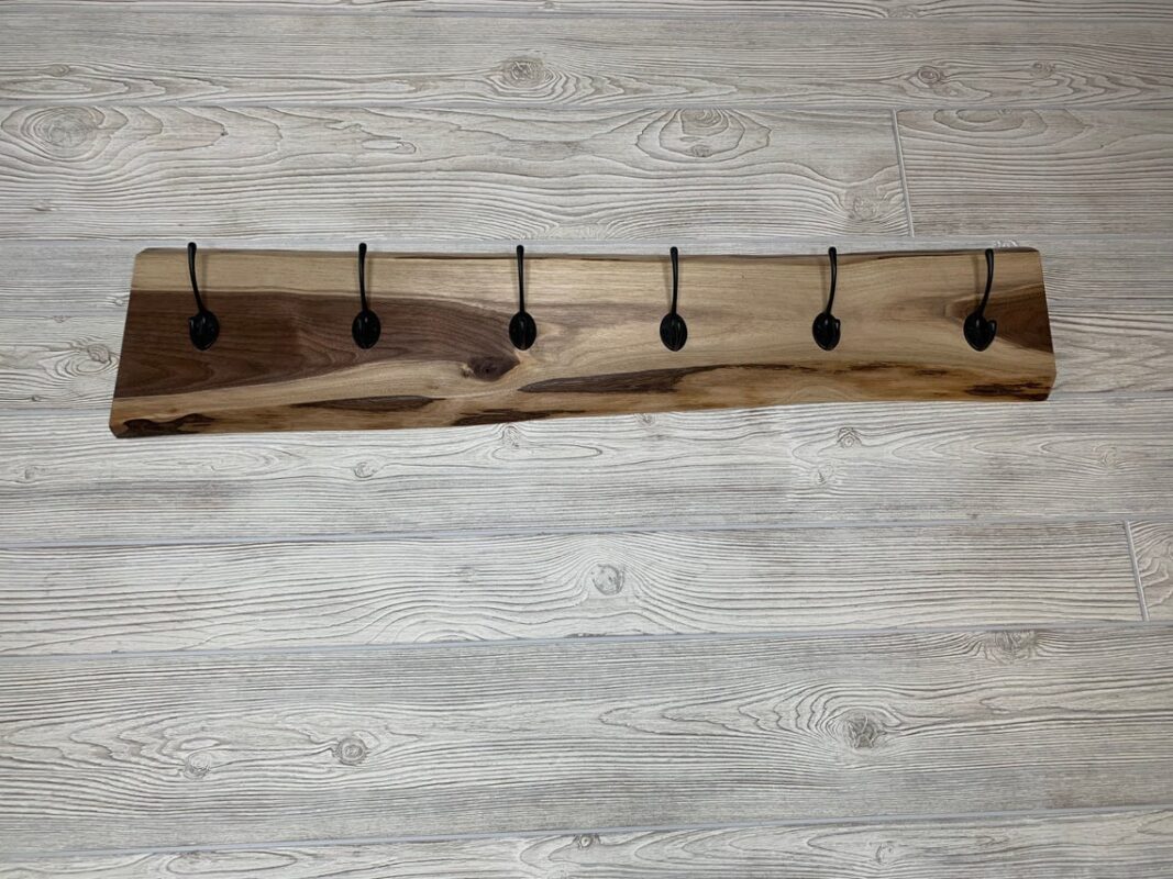 Walnut Live Edge Coat Rack - Woodify Canada