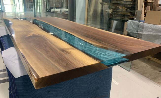 Custom Epoxy Office Desks - Woodify Canada