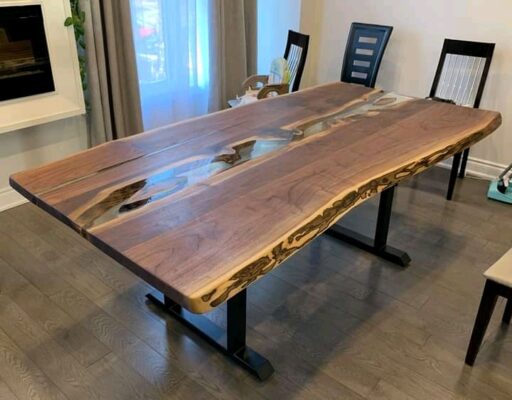 8' Black Walnut Epoxy Table - Woodify Canada