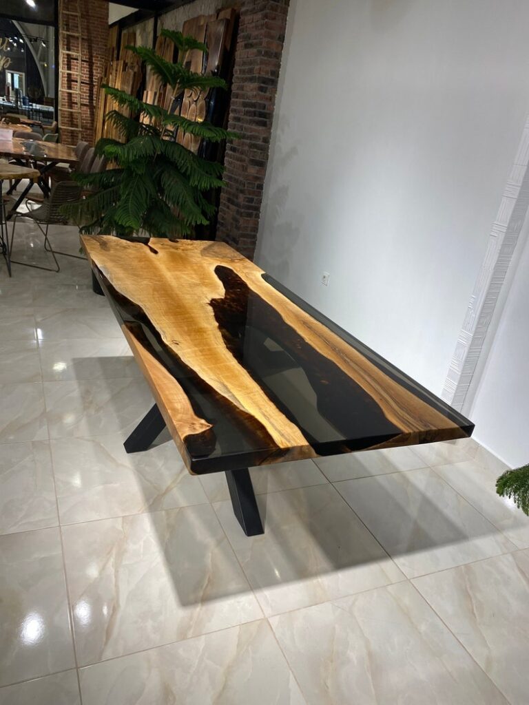 Custom Black Epoxy River Table - Woodify Canada