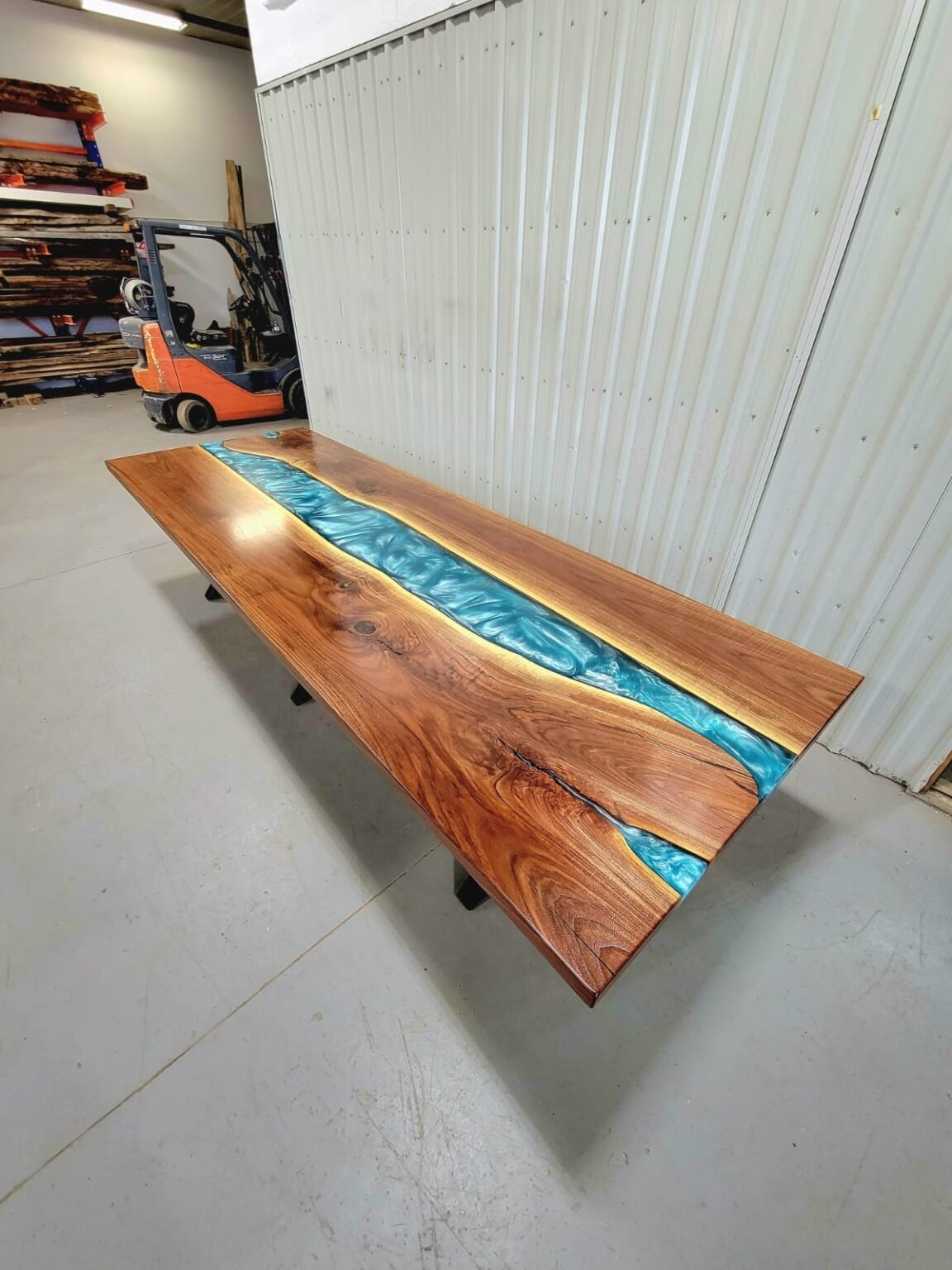 Large Walnut 12ft x 4ft Epoxy River Dining Table - Woodify Canada