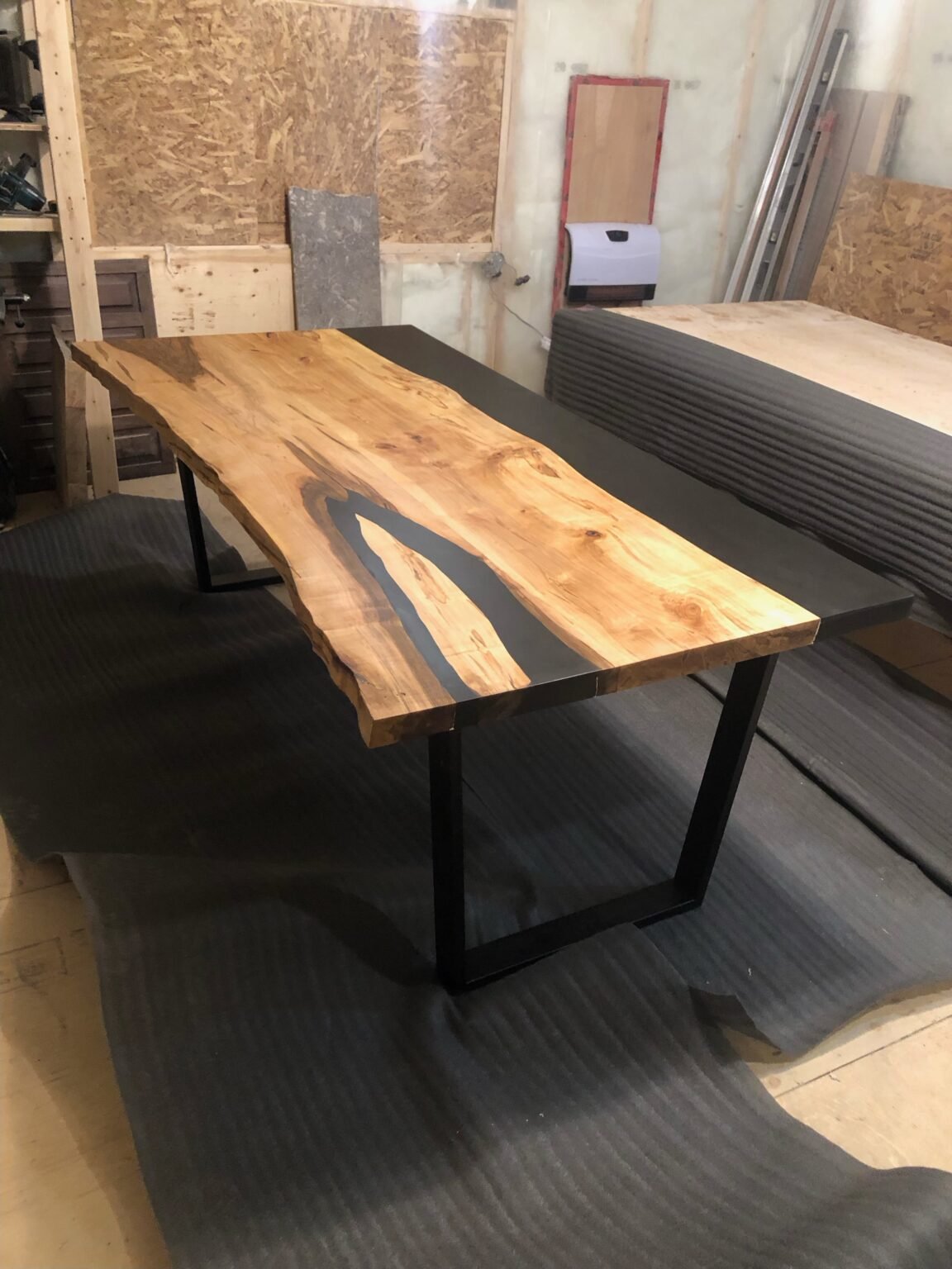 6.5ft x 3.5ft Ambrosia Maple Slab Custom Epoxy Dining Table - Woodify ...