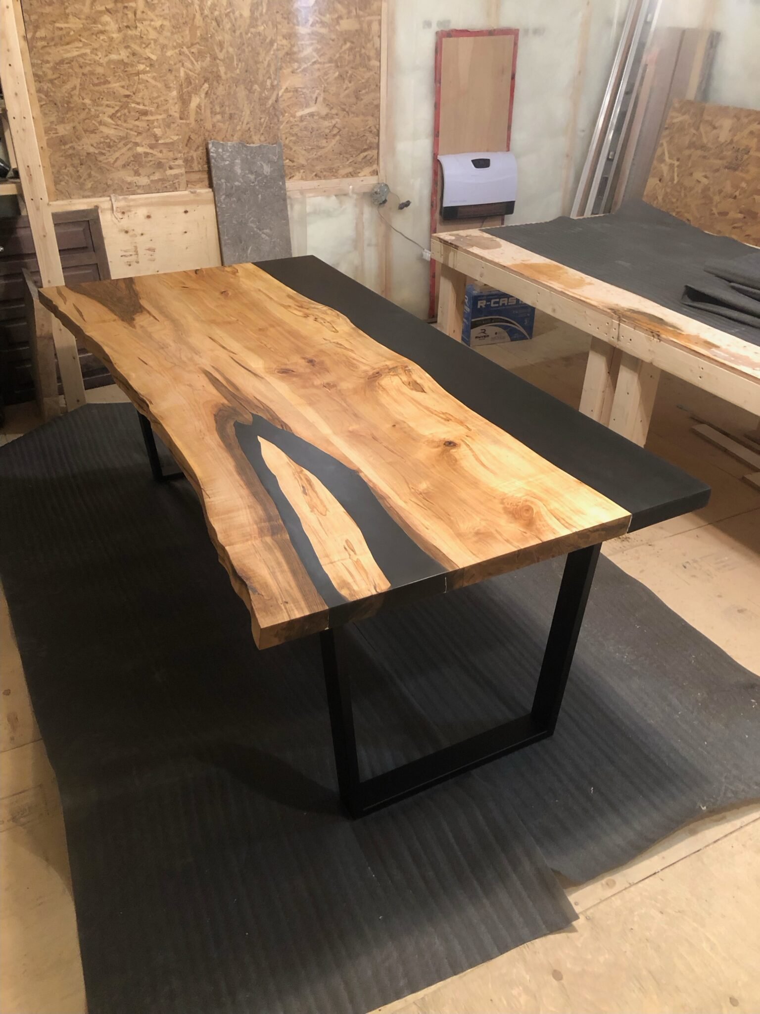 6.5ft x 3.5ft Ambrosia Maple Slab Custom Epoxy Dining Table - Woodify ...