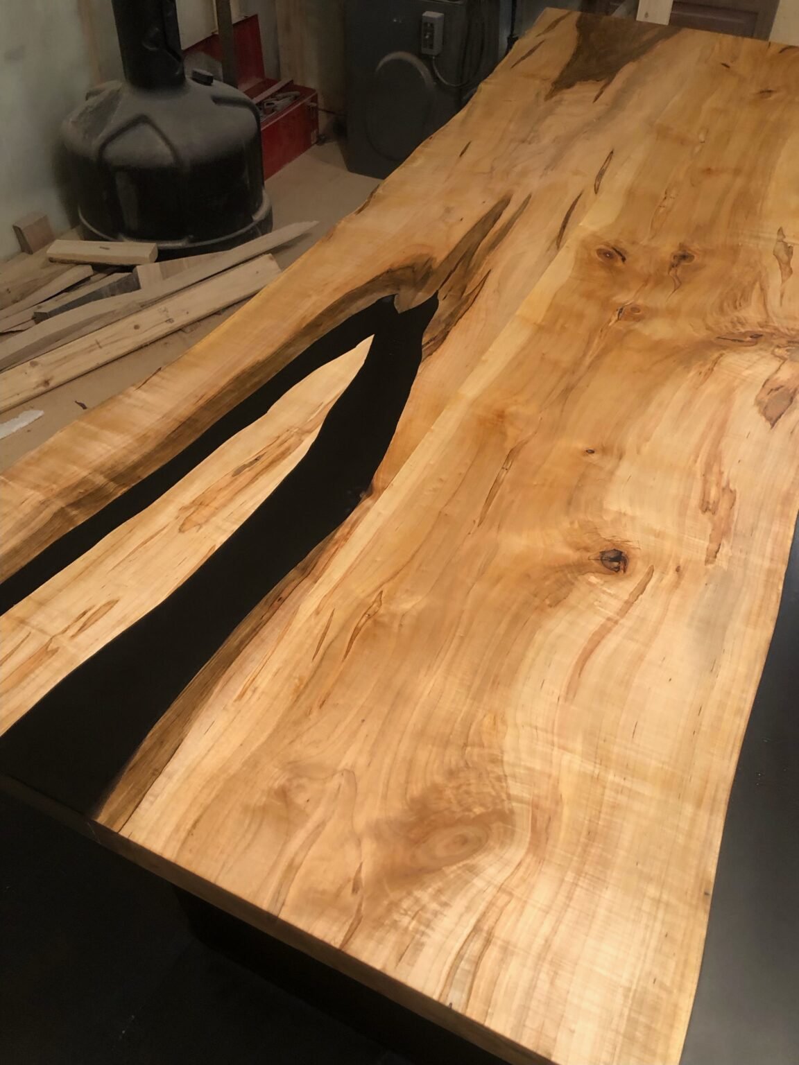 6.5ft x 3.5ft Ambrosia Maple Slab Custom Epoxy Dining Table - Woodify ...