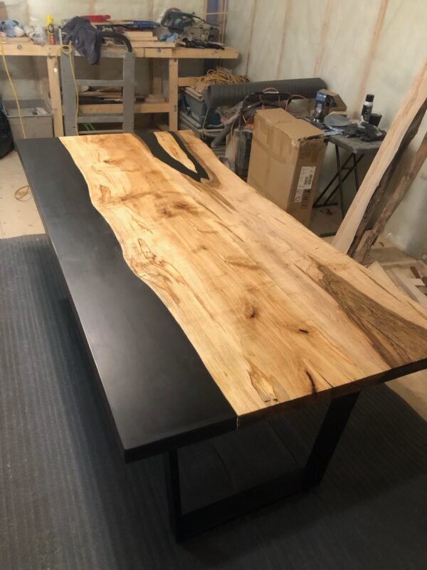6.5ft x 3.5ft Ambrosia Maple Slab Custom Epoxy Dining Table - Woodify ...