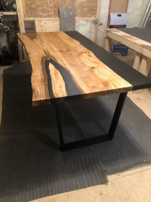 6.5ft x 3.5ft Ambrosia Maple Slab Custom Epoxy Dining Table - Woodify ...